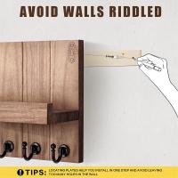 China Wooden Key Holder With 4 Key Hooks and Wall Mount Floating Shelf BAMBOO Key Organizer for sale