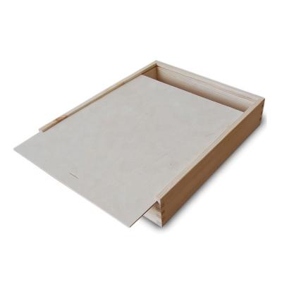 China Free Sample Charge Pine Wood Slide Top Wooden Gift Box with Customized Logo Acceptable for sale