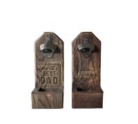 China Wood Handle Beer Bottle Opener Ideal Groomsmen Gift with Personalized Logo Printing for sale