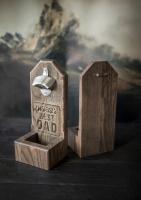 China Wood Handle Beer Bottle Opener Ideal Groomsmen Gift with Personalized Logo Printing for sale