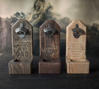 China Wood Handle Beer Bottle Opener Ideal Groomsmen Gift with Personalized Logo Printing for sale