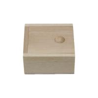 China Wooden Gift Box Craft Storage Box with Sliding Lid Custom Order Accepted 8.4x8.4x4.1cm for sale