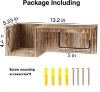 China White Wooden Bathroom Wall Mount Toilet Paper Holder Stand with Flushable Storage Shel for sale