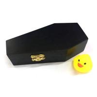 China Unfinished Wood Coffin Box for Customized Plain Black Gift and Cosmetics Packaging for sale
