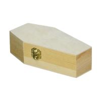 China Unfinished Wood Coffin Box for Customized Plain Black Gift and Cosmetics Packaging for sale