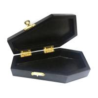 China Unfinished Wood Coffin Box for Customized Plain Black Gift and Cosmetics Packaging for sale