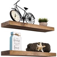 China Solid Oak Wooden Timber Block Floating Shelf Space-Saving Solution in Mango Acacia for sale