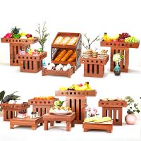 China Customizable Logo Acceptable 3 Tiers Wooden Cake Fruit Display Stand for Dessert for sale