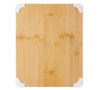 China 11x14 Inch Bamboo Cutting Board with Juice Groove and White Corner Protection Varnished for sale
