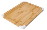 China 11x14 Inch Bamboo Cutting Board with Juice Groove and White Corner Protection Varnished for sale