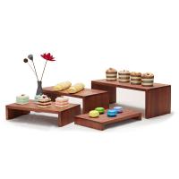 China Customizable Logo Acceptable 3 Tiers Wooden Cake Fruit Display Stand for Dessert for sale