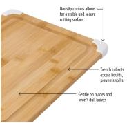 China 11x14 Inch Bamboo Cutting Board with Juice Groove and White Corner Protection Varnished for sale