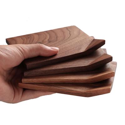 China Custom Beech Wooden Cup Mat Latest Design for Eco-Friendly and Waterproof Coffee Coasters for sale