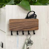 China Custom Entryway Mail Holder for Wall With 5 Key Hooks Wall Mount Mail Letter Key Rack for sale