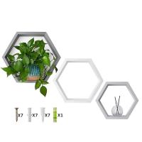 China Wall Mounted Type Custom Wooden Hexagon Floating Shelves for Children's Room Decoration for sale