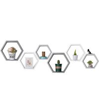 China Wall Mounted Type Custom Wooden Hexagon Floating Shelves for Children's Room Decoration for sale