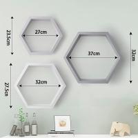 China Wall Mounted Type Custom Wooden Hexagon Floating Shelves for Children's Room Decoration for sale