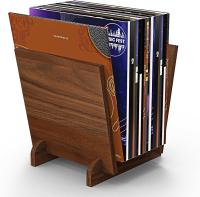 China Solid Walnut Wood Vinyl Record Holder Flip Display for Multifunctional Design Storage for sale
