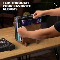 China Solid Walnut Wood Vinyl Record Holder Flip Display for Multifunctional Design Storage for sale