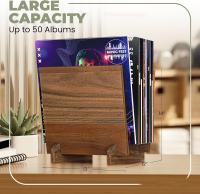 China Solid Walnut Wood Vinyl Record Holder Flip Display for Multifunctional Design Storage for sale