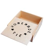 China Customized Logo Acceptable Antique Color Reusable Wooden Pie Cake Dessert Box Bread Storage Box for sale