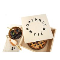 China Customized Logo Acceptable Antique Color Reusable Wooden Pie Cake Dessert Box Bread Storage Box for sale