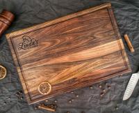 China Customized Logo Acceptable 1.75 Thick Large Walnut Cutting Board with Juice Groove for sale