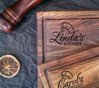 China Customized Logo Acceptable 1.75 Thick Large Walnut Cutting Board with Juice Groove for sale