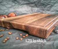 China Customized Logo Acceptable 1.75 Thick Large Walnut Cutting Board with Juice Groove for sale