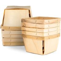 China Handmade Industrial Gift Craft 4x4 Inch Veneer Wooden Box for Fruit and Berry Picking for sale