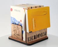 China Custom Logo Square Wooden Bookshelf for Mothers Day Gift Book Storage and Organization for sale