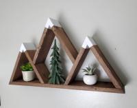 China Custom Wood Floating Shelves 25x14x4 Inches for Handmade Nature Wooden Mountain Shelf for sale