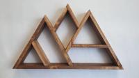 China Natural Wood Mountain Shelf Multilayer Wall Mounted Floating Display Shelves 26.75x16x3.5 Inches for sale