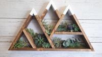 China Natural Wood Mountain Shelf Multilayer Wall Mounted Floating Display Shelves 26.75x16x3.5 Inches for sale