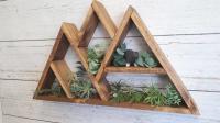 China Natural Wood Mountain Shelf Multilayer Wall Mounted Floating Display Shelves 26.75x16x3.5 Inches for sale