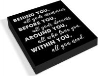 China American Style Wooden Box Sign Decor Graduation Quote Positive Behind You All Your Memories for sale
