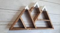 China Natural Wood Mountain Shelf Multilayer Wall Mounted Floating Display Shelves 26.75x16x3.5 Inches for sale