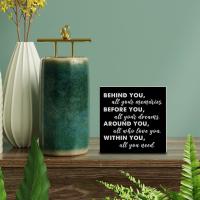China American Style Wooden Box Sign Decor Graduation Quote Positive Behind You All Your Memories for sale