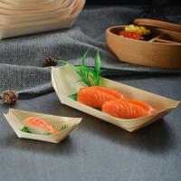 China Wooden Sushi Serving Boat 9 Inch Modern Simple Disposable Pine Birch Bamboo for sale