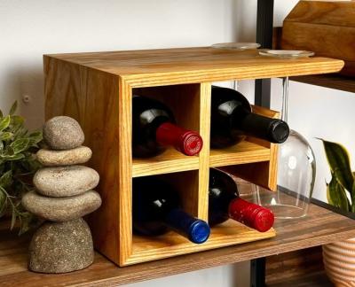 China Customized Logo Hardwood Wine Rack High Quantity Wine Holder for Countertop for sale