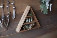 China Living Room Furniture Custom Handmade Wood Wall Mounted Floating Triangular Shelf 16