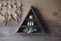China Living Room Furniture Custom Handmade Wood Wall Mounted Floating Triangular Shelf 16