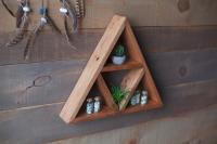 China Living Room Furniture Custom Handmade Wood Wall Mounted Floating Triangular Shelf 16