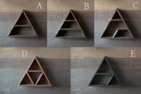 China Living Room Furniture Custom Handmade Wood Wall Mounted Floating Triangular Shelf 16