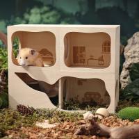 China Small Animals' Breathable Wooden House Customizable Chamber for Hiding and Exploring for sale