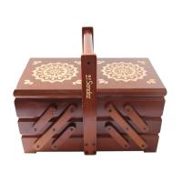 China Modern Folding Sewing Wood Storage Box Craft Design for Gifts Stores Commercial Buyer for sale