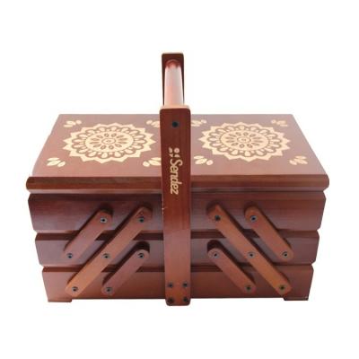 China Modern Folding Sewing Wood Storage Box Craft Design for Gifts Stores Commercial Buyer for sale