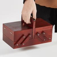 China Modern Folding Sewing Wood Storage Box Craft Design for Gifts Stores Commercial Buyer for sale