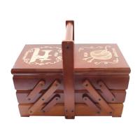 China All-Season Sewing Kit Organizer with Natural Color and Press Tool Kit in Wooden Box for sale