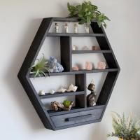China Customized Logo Living Room Furniture Handmade Wooden Wall Mounted Floating Collection Shelves for sale